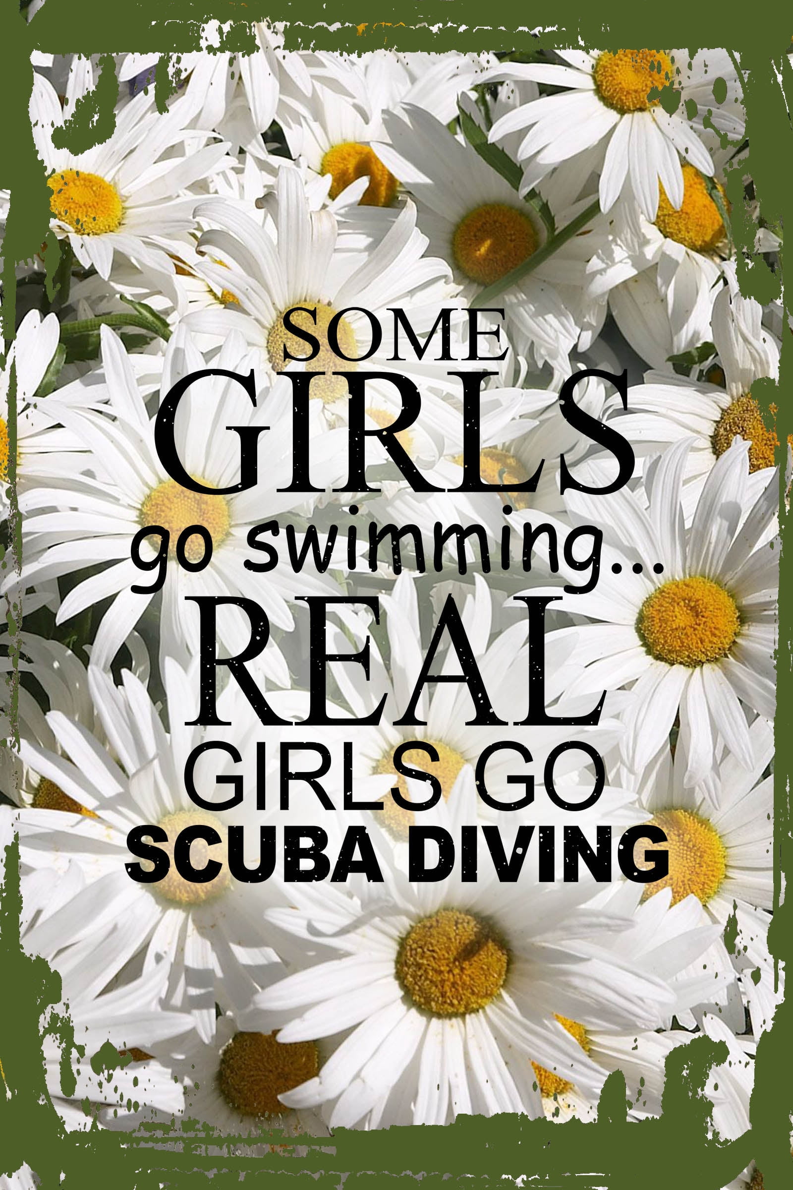 Daisy Flower Flat Canvas Wall Art Print Some Girls Go Swimming Real ...