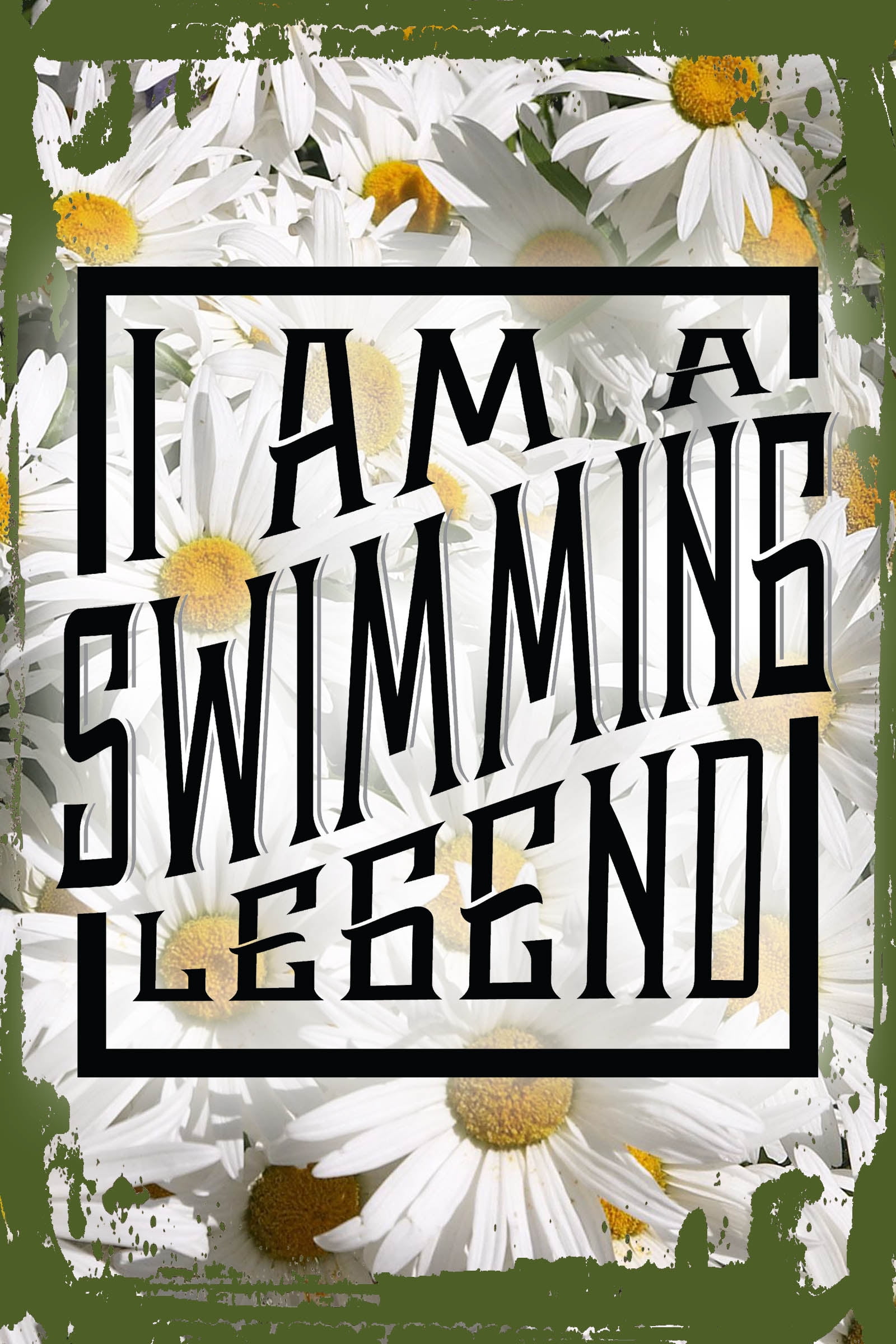 Daisy Flower Flat Canvas Wall Art Print I am a swimming legend fancy ...