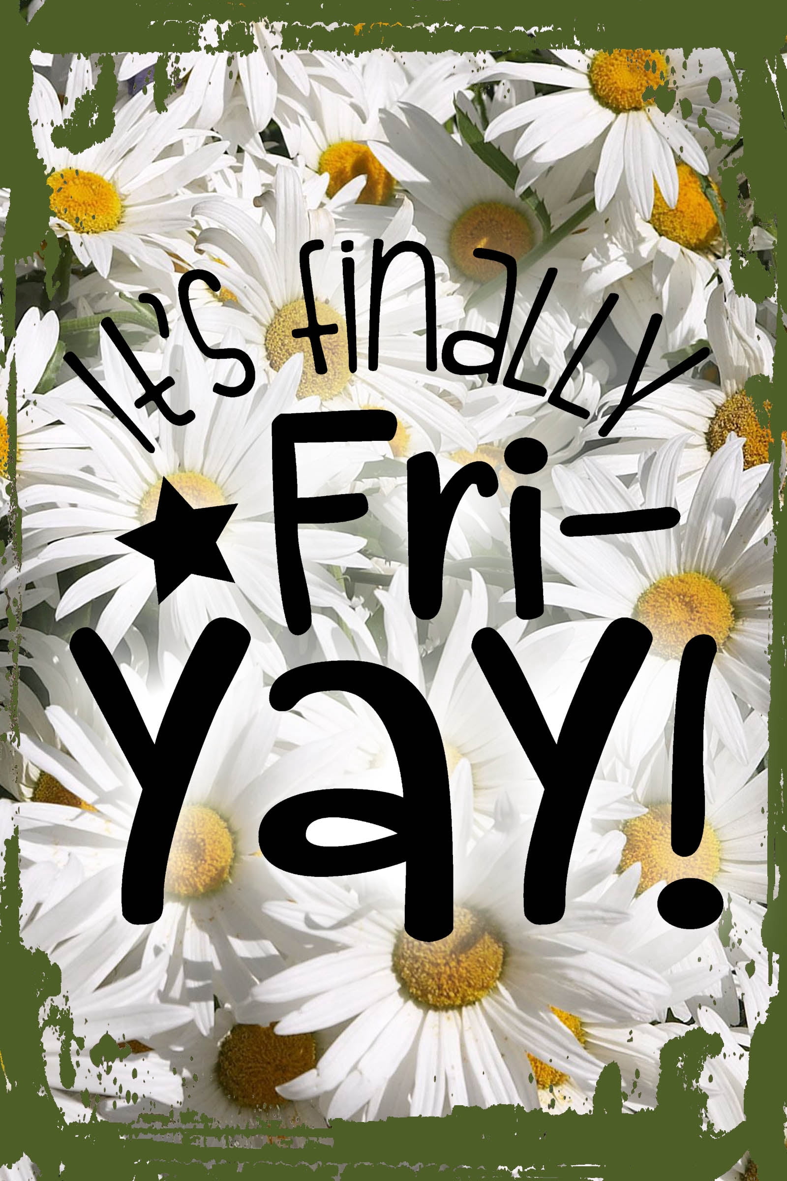 Daisy Flower Flat Canvas Wall Art Print It's finally fri-yay! star ...