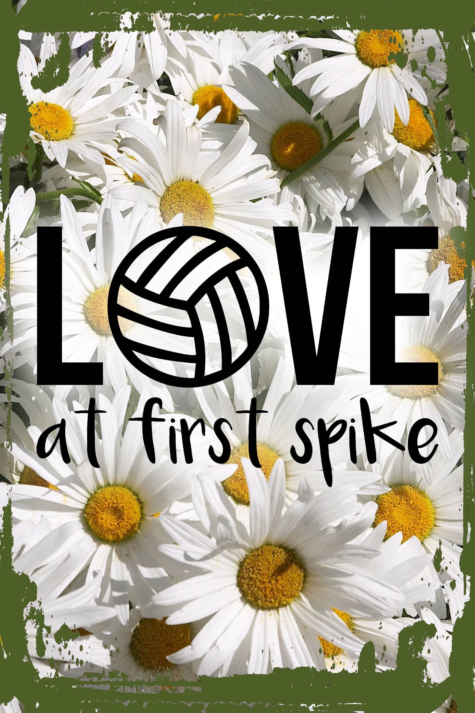 Daisy Flower Flat Canvas Wall Art Print Love at first spike volleyball ...