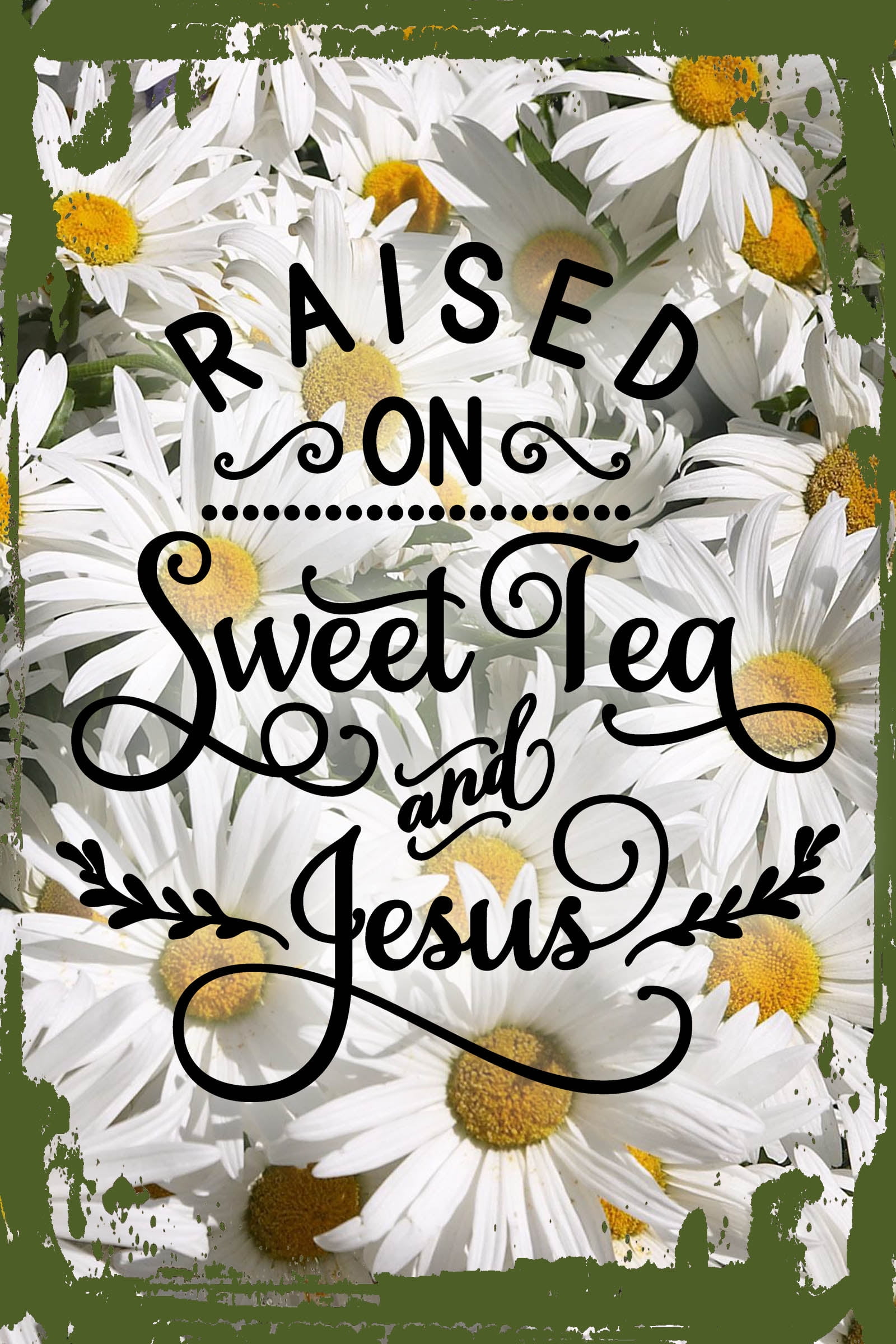 Daisy Flower Flat Canvas Wall Art Print Raised On Sweet Tea And Jesus ...
