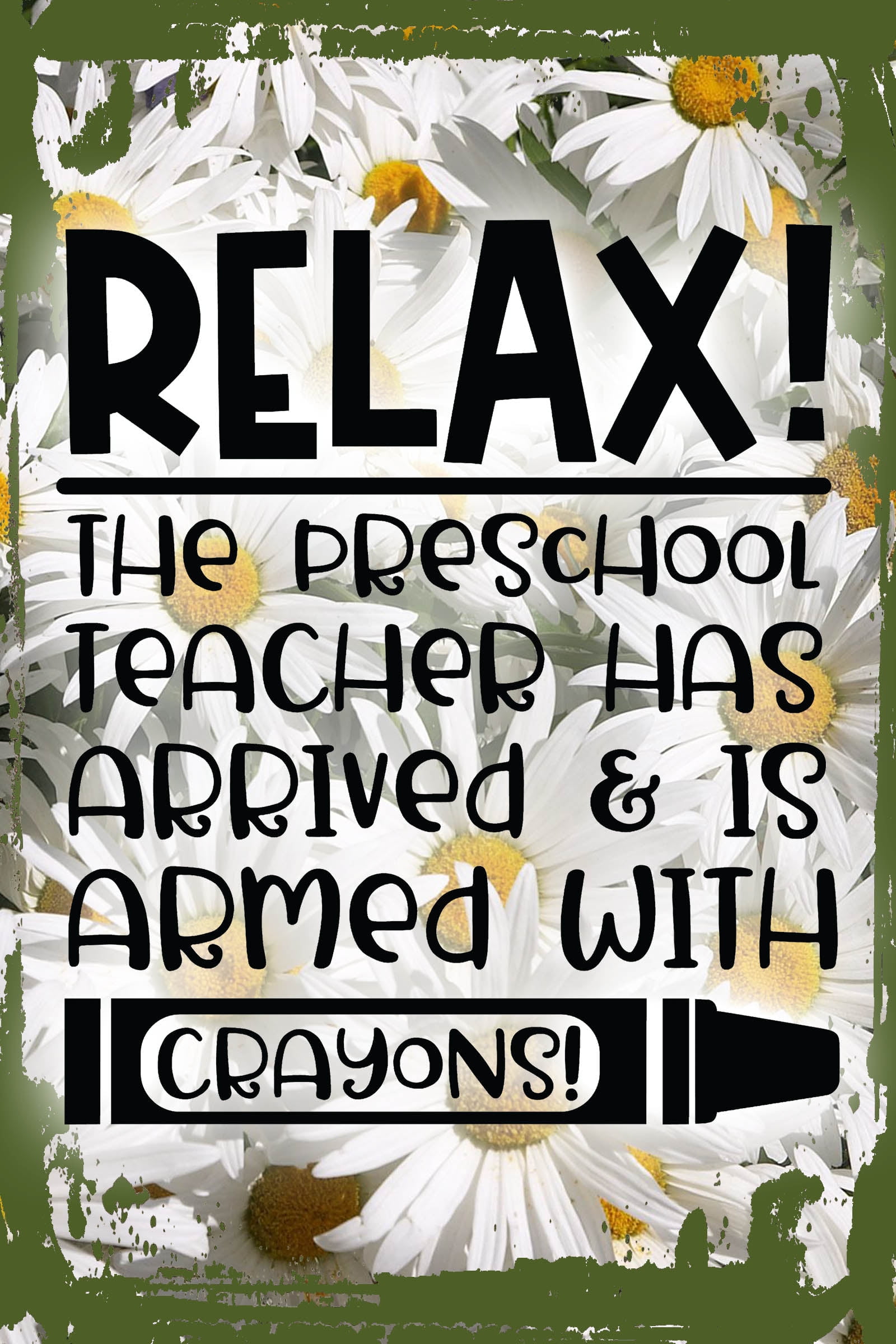 Daisy Flower Flat Canvas Wall Art Print Relax! The preschool teacher ...