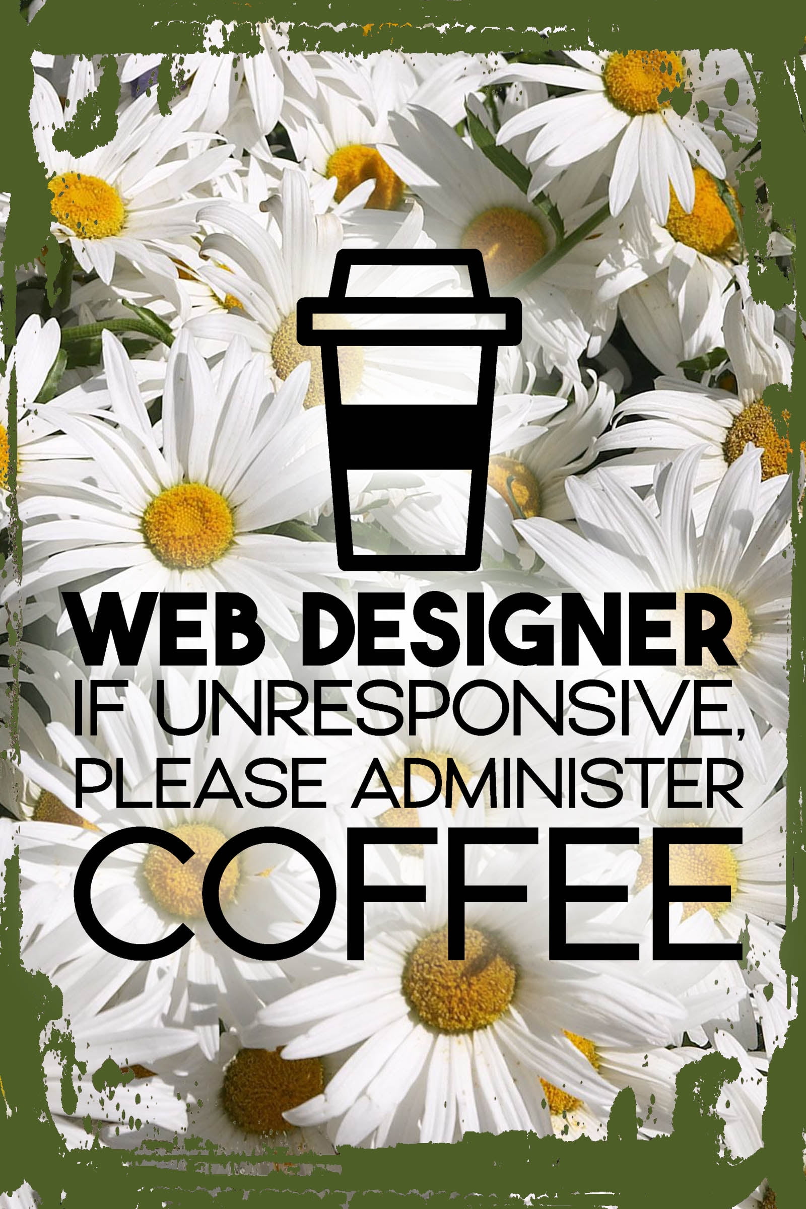 Daisy Flower Flat Canvas Wall Art Print Web designer if unresponsive ...