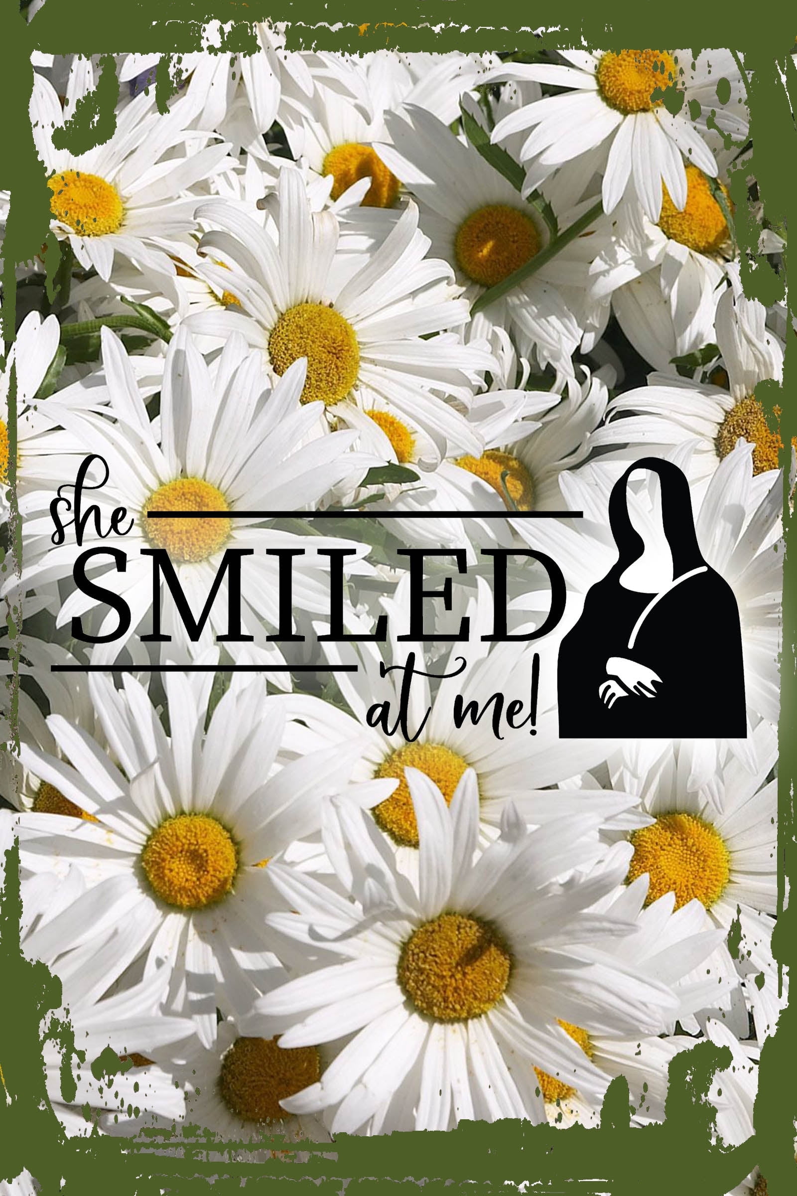 Daisy Flower Flat Canvas Wall Art Print She smiled at me! Mona Lisa ...