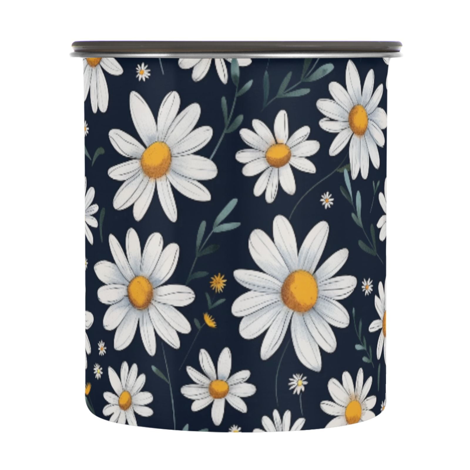 Daisy Flower Floral Airtight Coffee Bean Canister 30oz Food Storage ...