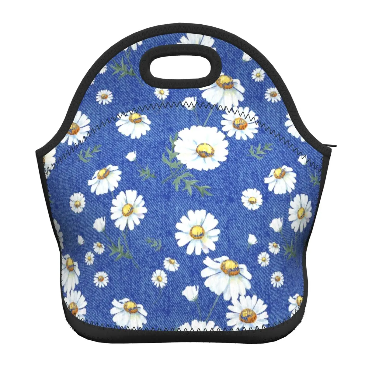 Daisy Flower Insulated Lunch Bags for Men Women Floral Pattern Thermal ...