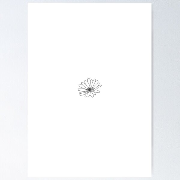 Daisy Flower Line Poster Wall Art, Modern Wall Decor For Living Room ...