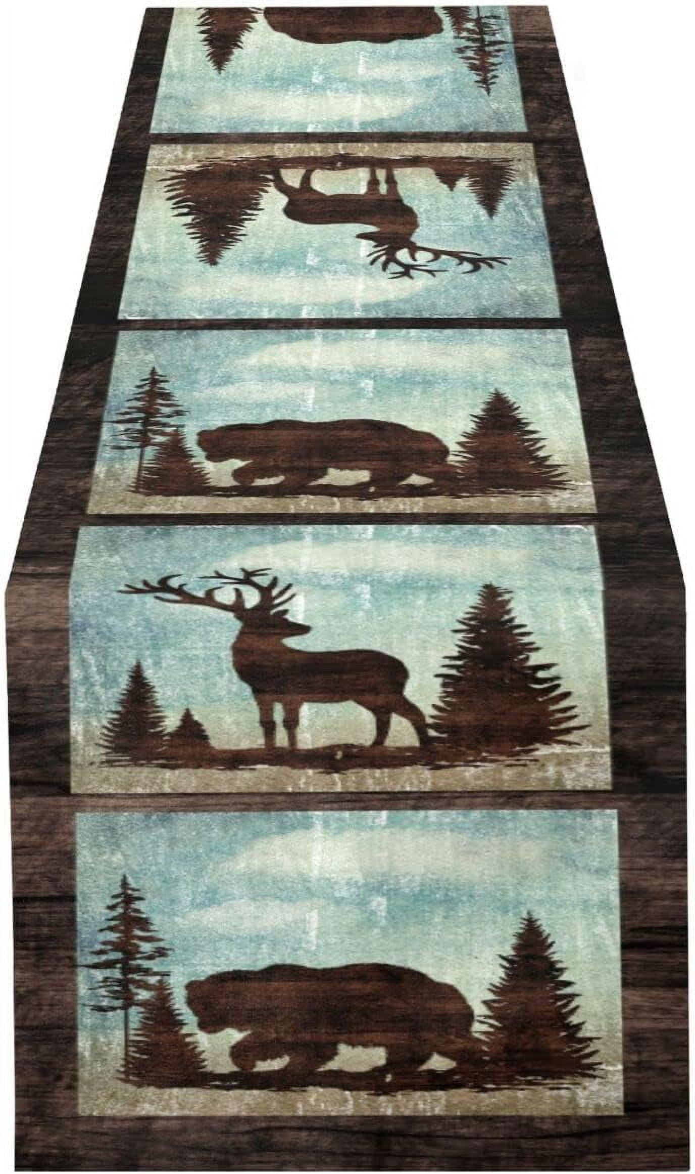 Daisy Flower Linen Table Runner Sunflower Wood Board Streak Dresser ...