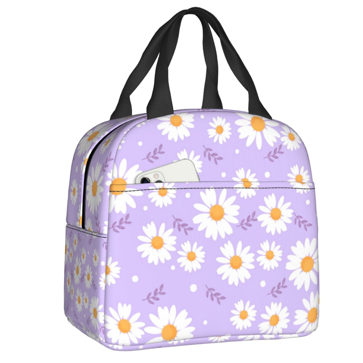 Daisy Flower Lunch Bag Women Daisies Floral Resuable Cooler Thermal ...