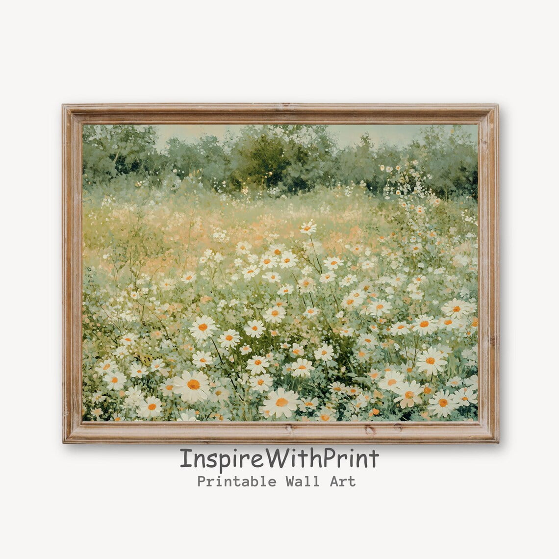 Daisy Flower Meadow Field Poster Spring Printable Daisy Wall Art ...