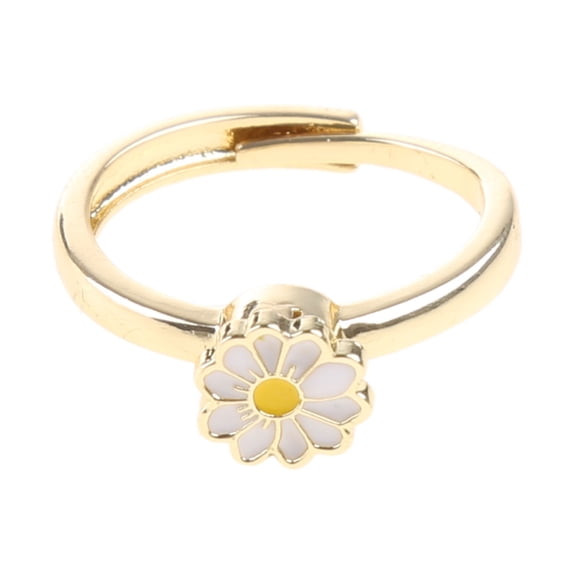 Daisy Flower Meditation Ring Relieving Anxiety Stress Rotatable Band ...