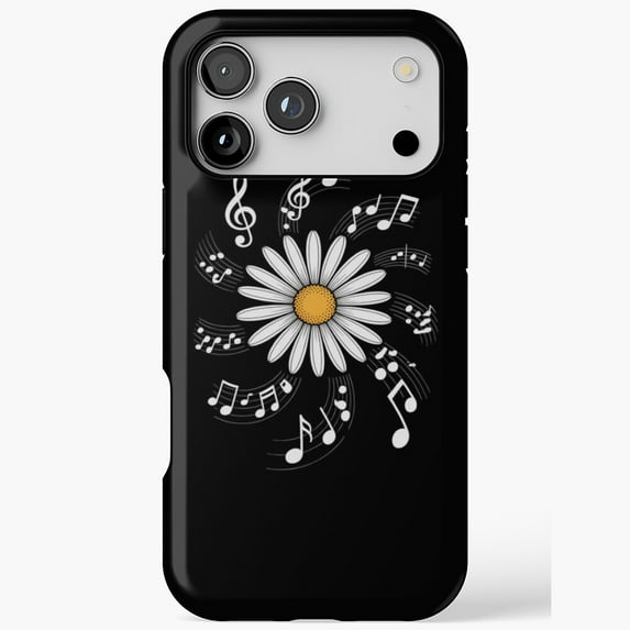 Daisy Flower Music Notes Treble Clef iPhone Case 17 11 12 13 14 15 16 ...