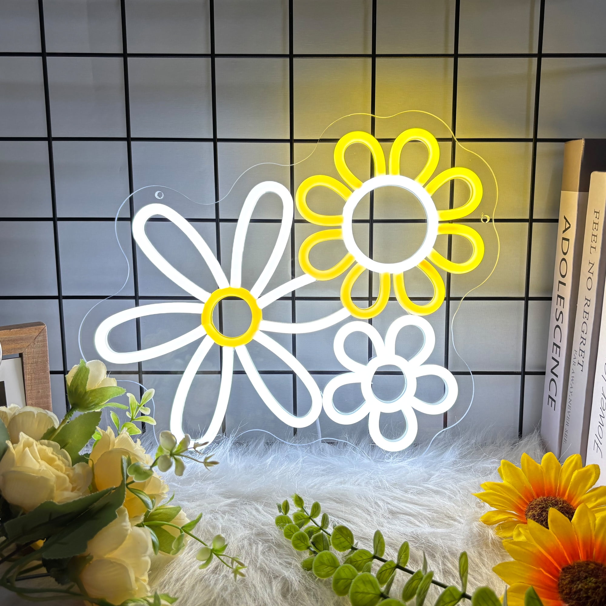 Daisy Flower Neon Sign for Wall Decor, Cute Flower Led Signs for Home ...
