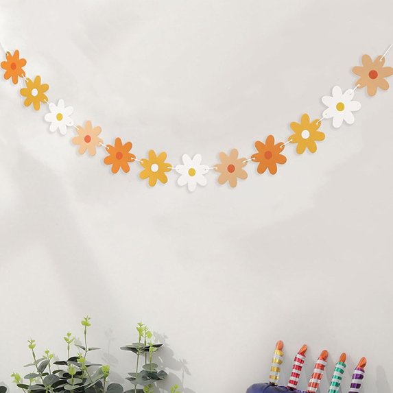 Daisy Flower Paper Banner Hat Cake Toppers Kids Girl Birthday Daisy ...