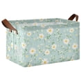 Daisy Flower Pattern Collapsible Storage Bin Open Home Shelf Basket ...