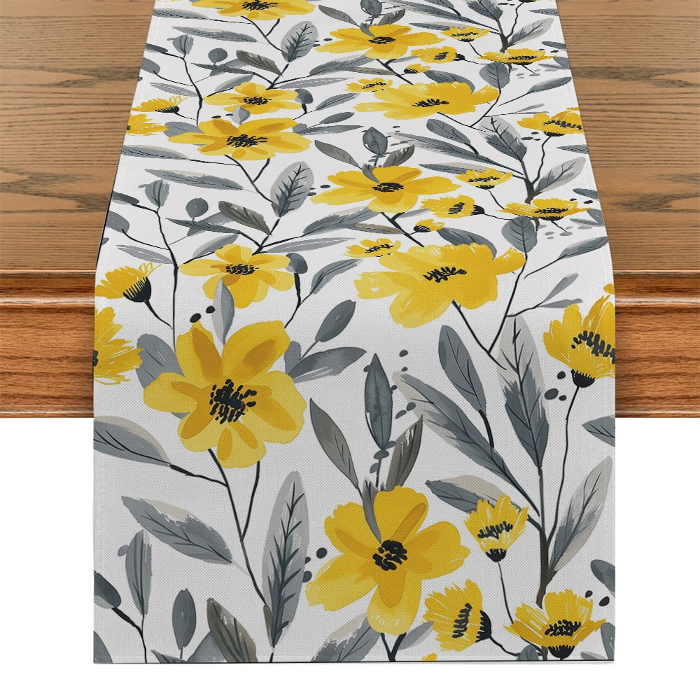 Daisy Flower Plant Table Runners Dresser Table r Farmhouse Dining Table ...