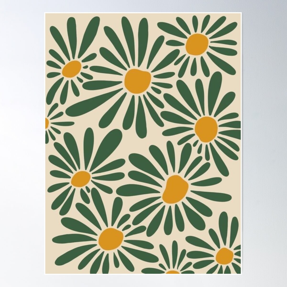 Daisy Flower Poster Wall Art, Modern Wall Decor For Living Room Bedroom ...
