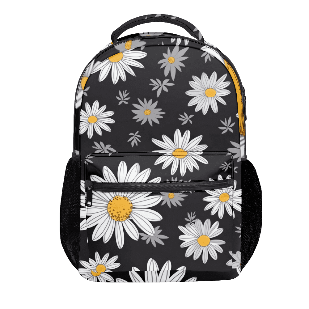 Daisy Flower Print Backpack for Teenager Boys Girls School Bags ...