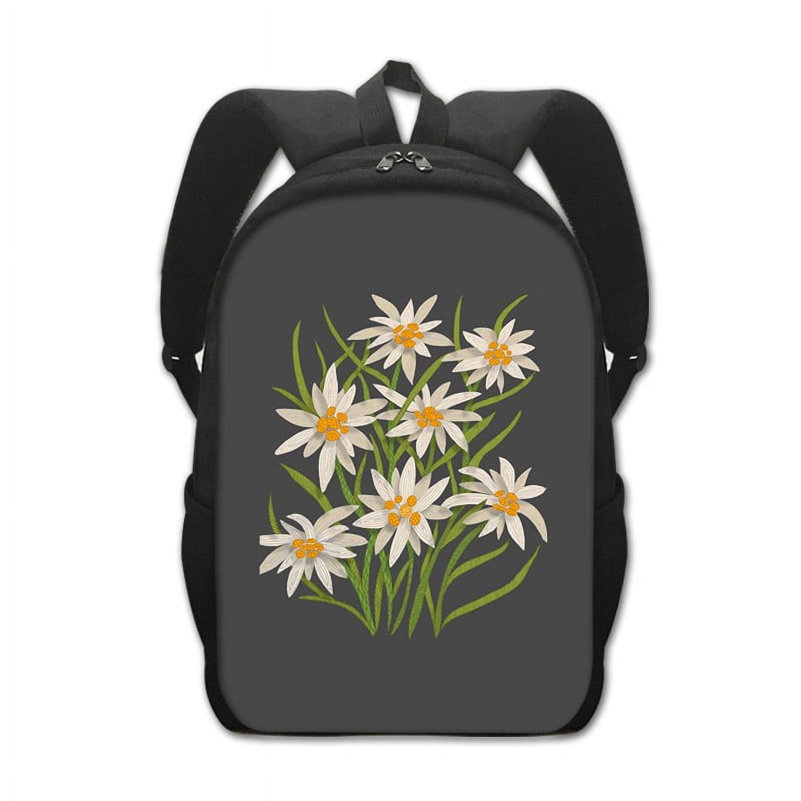 Daisy Flower Print Backpack for Teenager Pretty Plant Bags Daypack ...