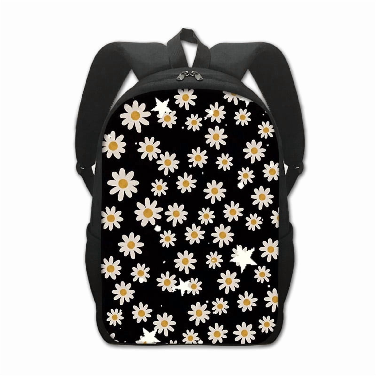 Daisy Flower Print Backpack for Teenager Pretty Plant Bags Daypack ...