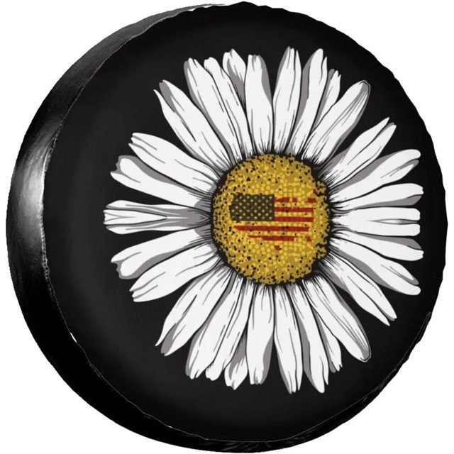 Daisy Flower Spare Tire Cover Waterproof Dust Proof Uv Sun Wheel Tire