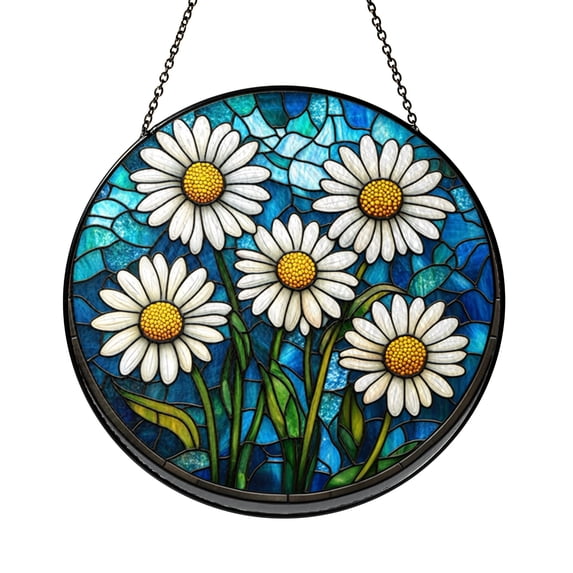 Daisy Flower Stained Glass Suncatcher Window Decor Floral Nature ...