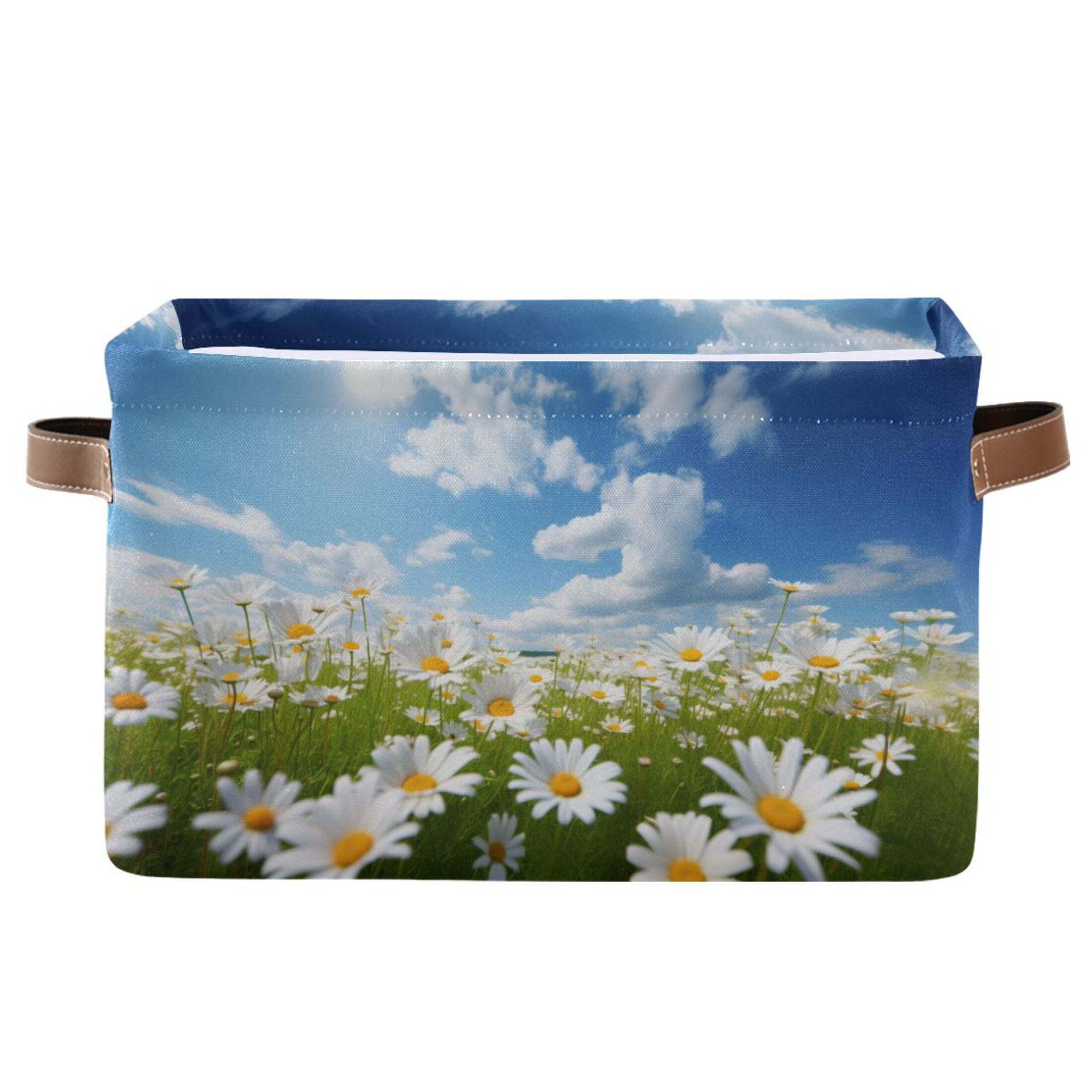 Daisy Flower Storage Basket Large Bin Laundry Boxes Toys Foldable Home ...