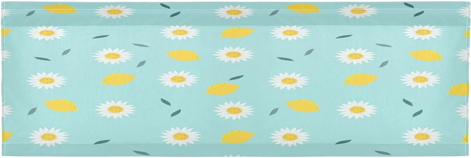 Daisy Flower Trolley Bag Curtain Drape, 54" x 18" Curtain Window ...