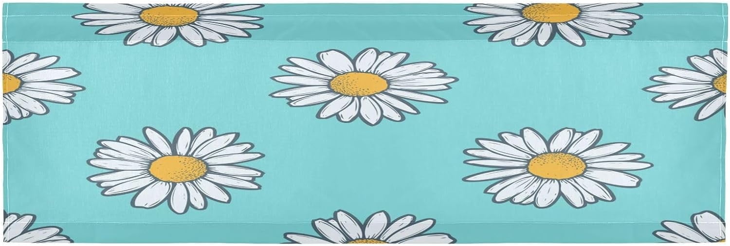 Daisy Flower Trolley Bag Curtain Drape, 54" x 18" Curtain Window ...