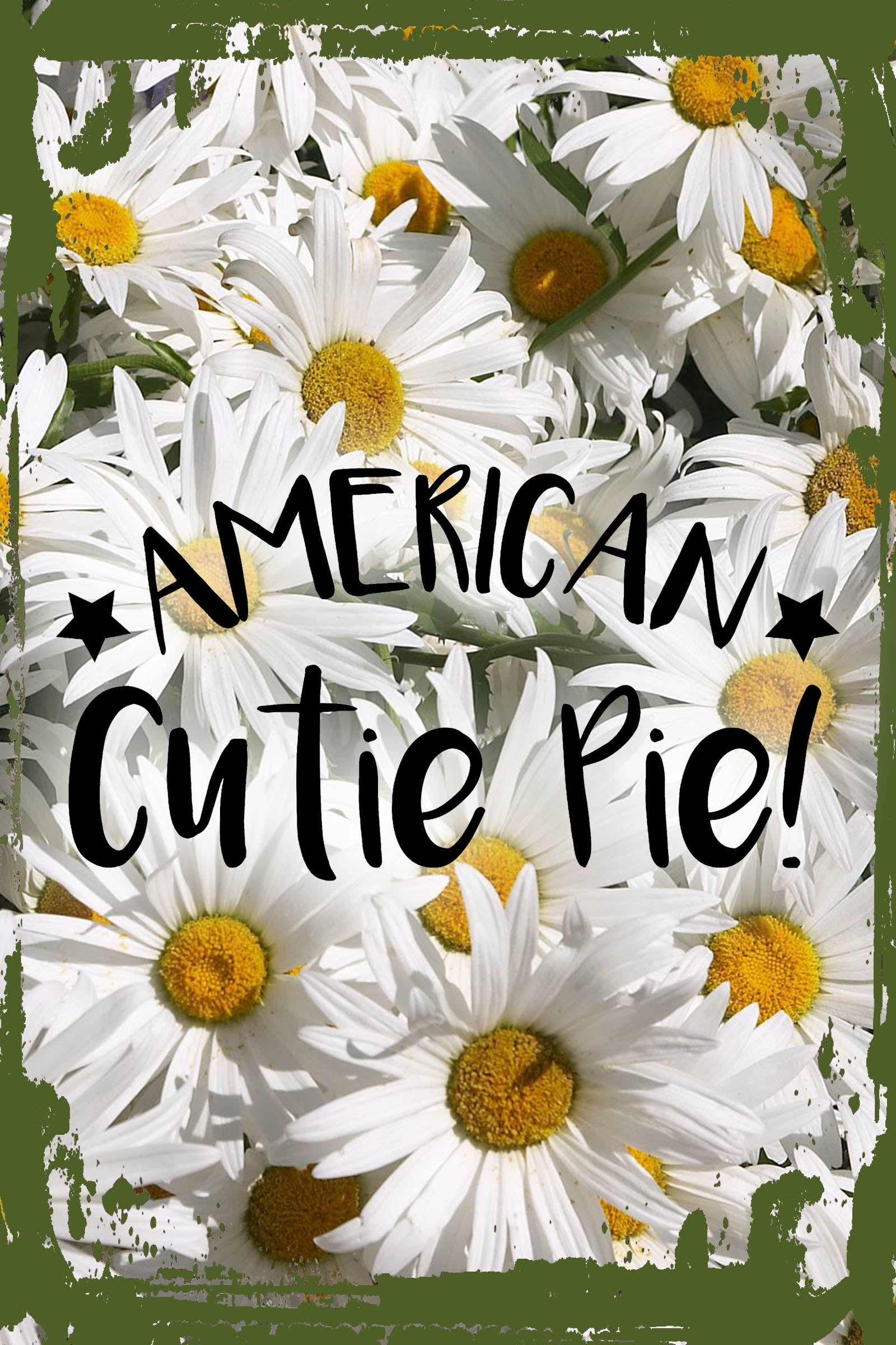 Daisy Flower Wall Art American cutie pie stars fourth of July kid child ...