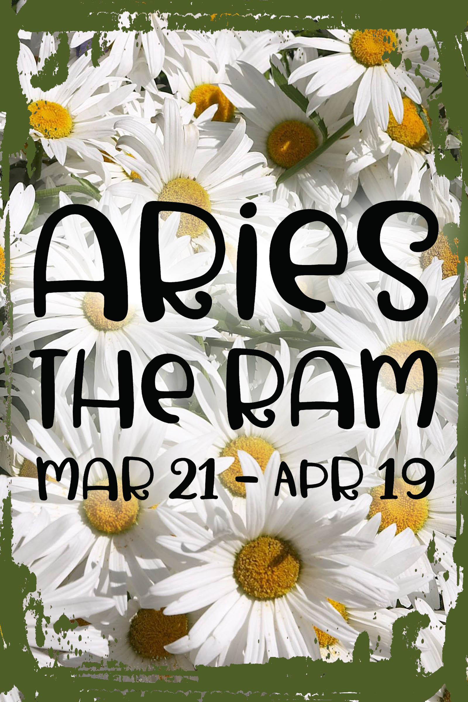 Daisy Flower Wall Art Aries the ram funky Mar 21-Apr 19 zodiac sign ...
