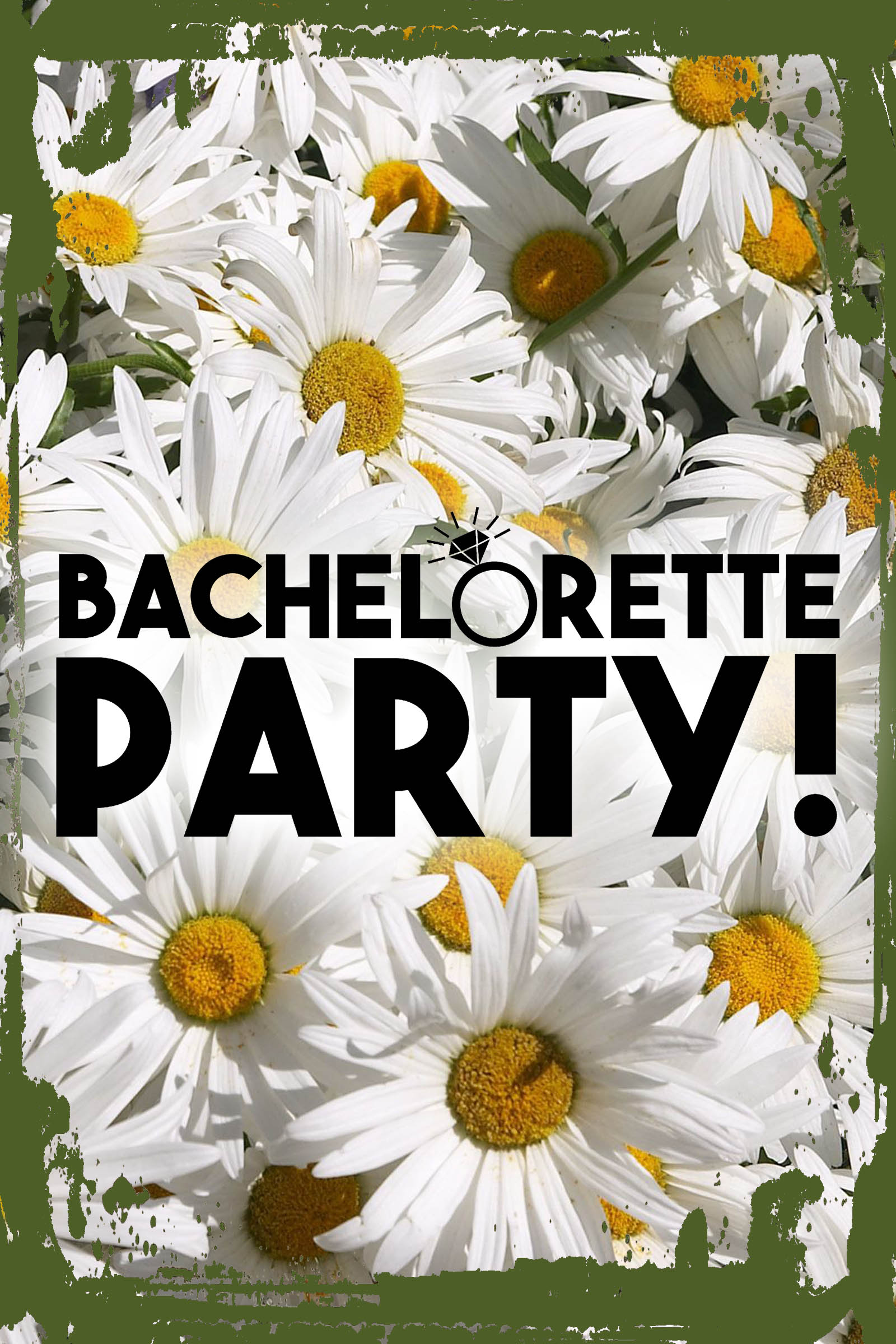 Daisy Flower Wall Art Bachelorette party! caps ring engaged fun couple ...