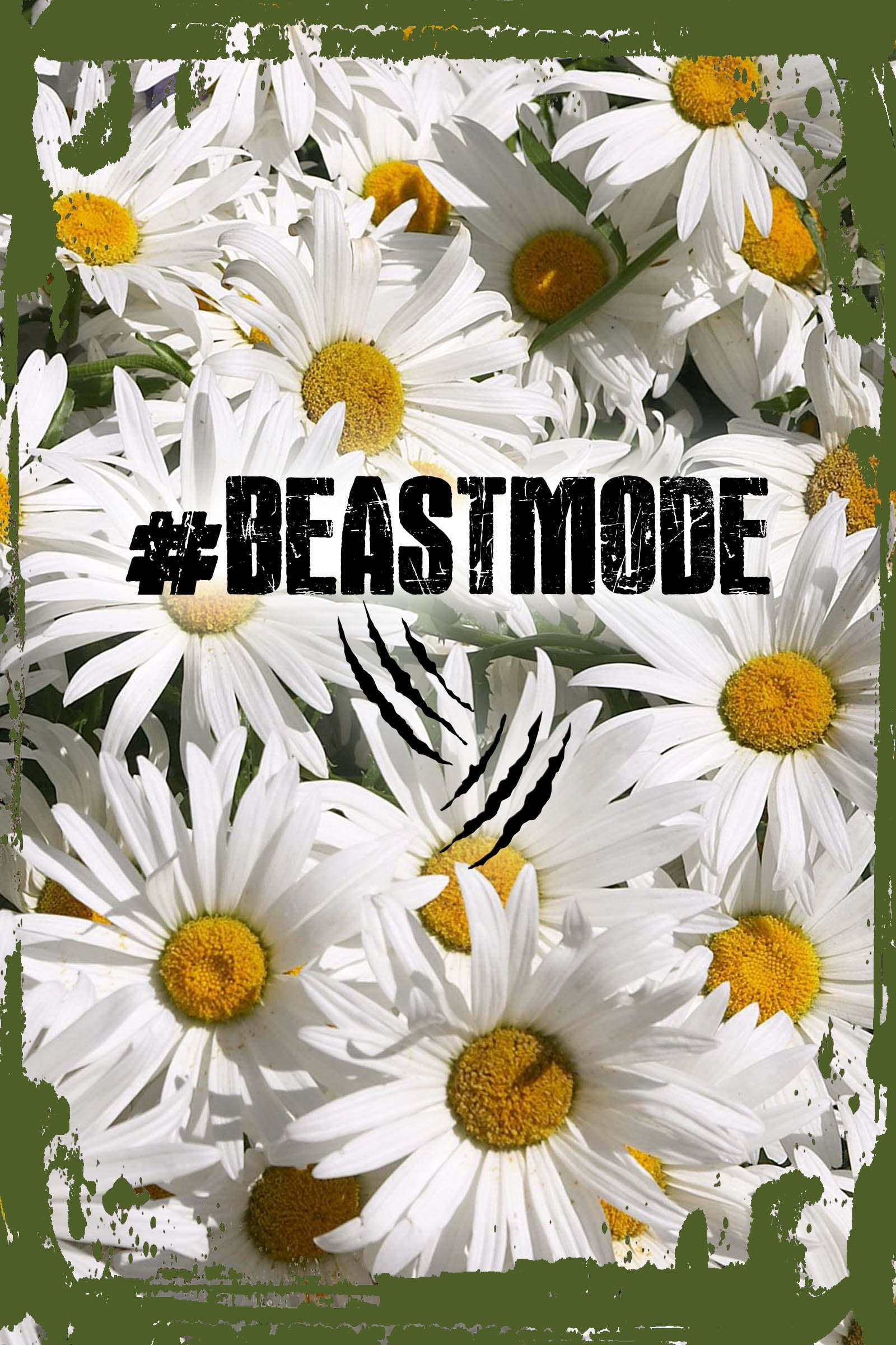 Daisy Flower Wall Art #Beastmode with Claw Marks Social Media Workout ...