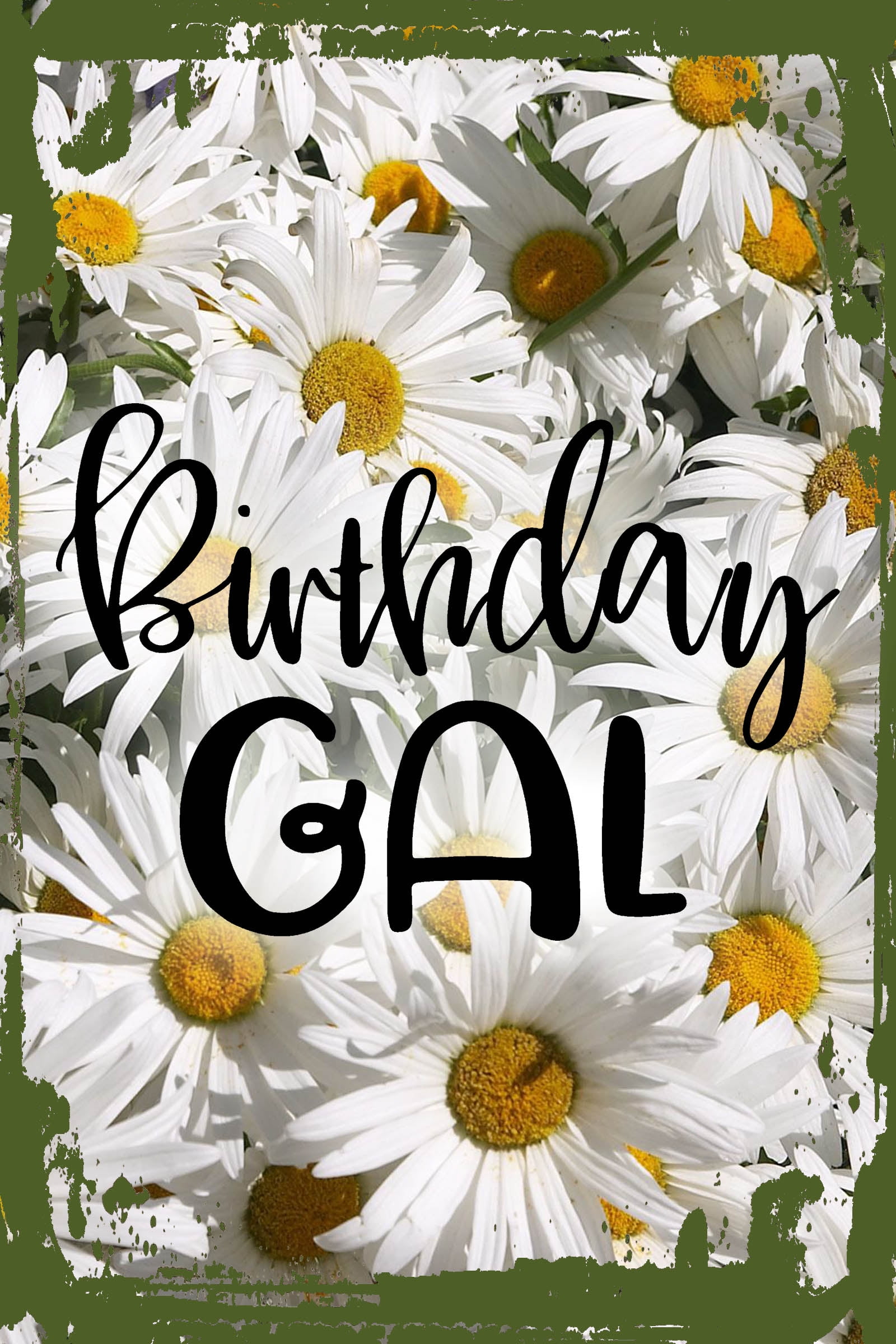 Daisy Flower Wall Art Birthday gal cursive female celebrate party ...