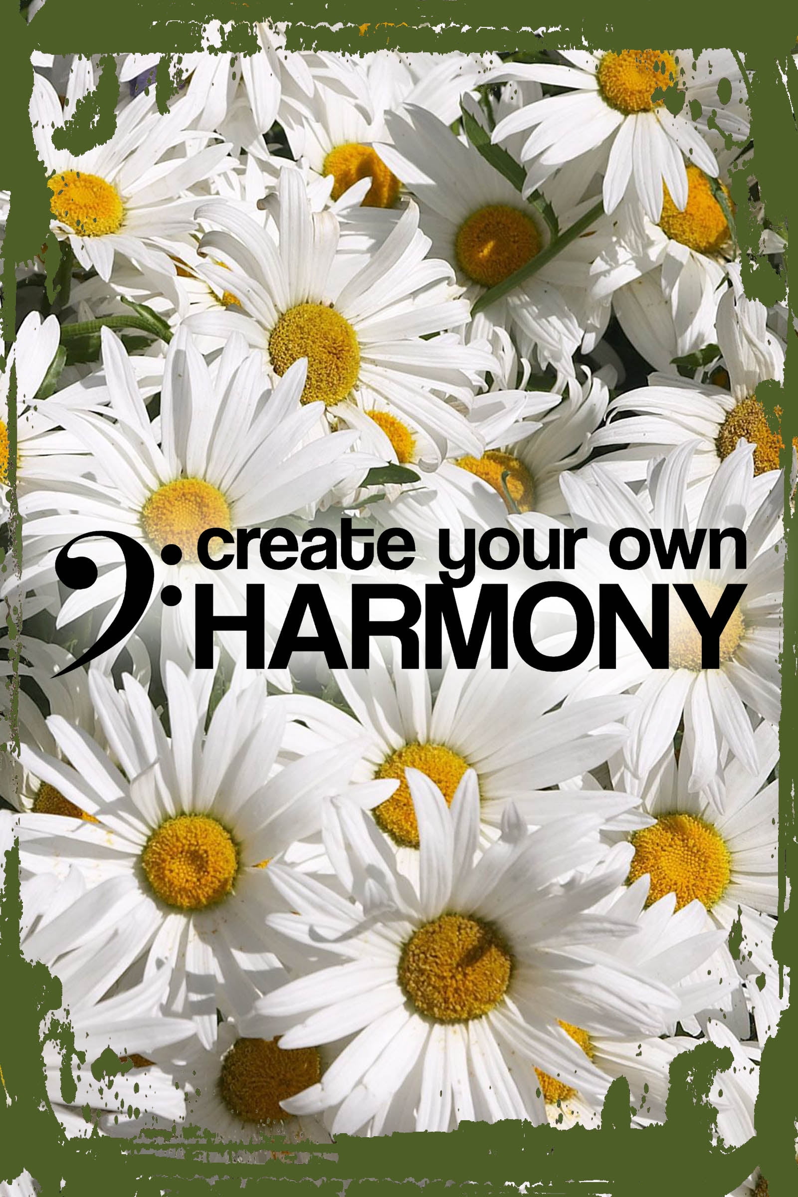 Daisy Flower Wall Art Create your own harmony bass clef music band ...
