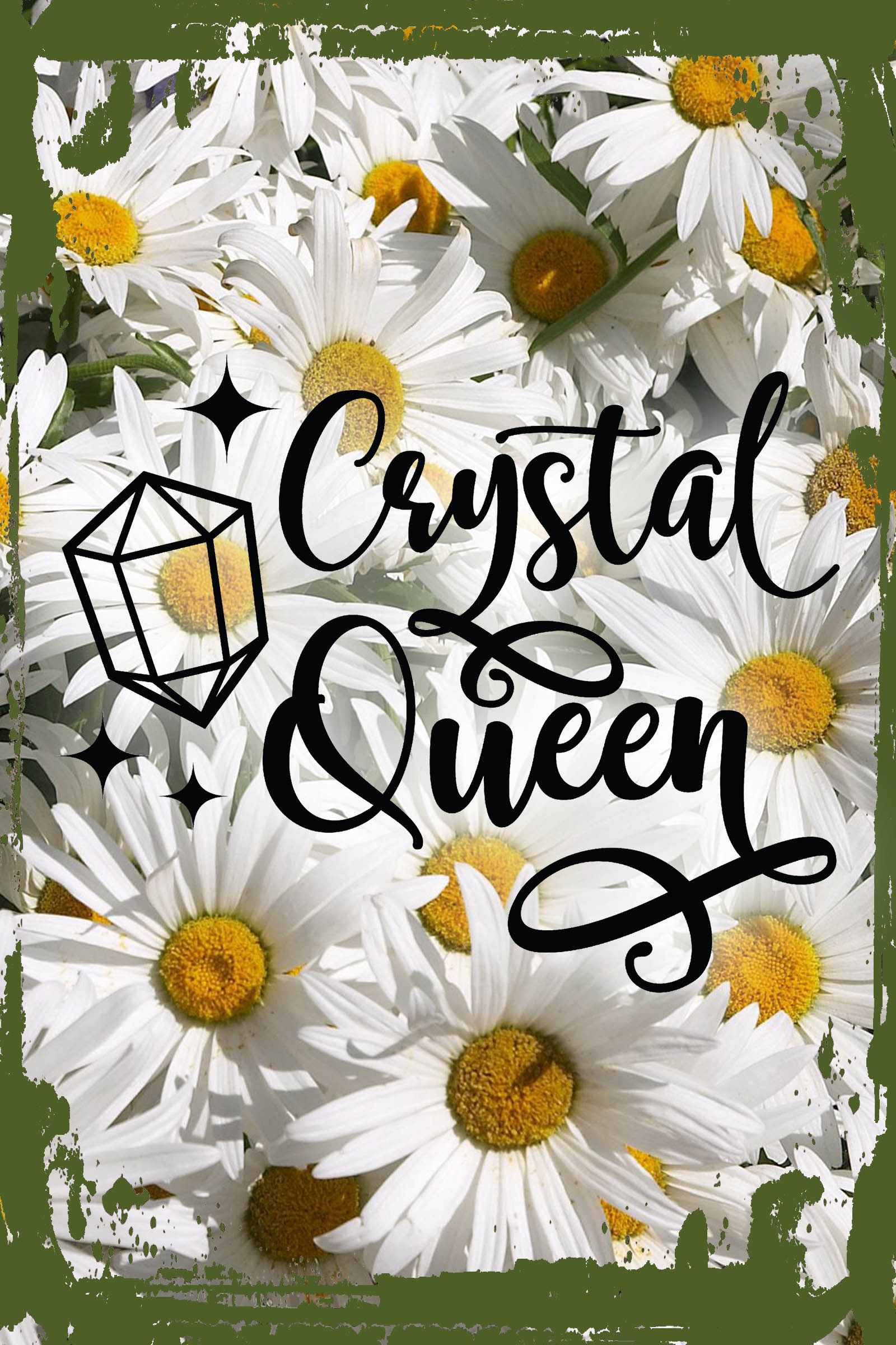 Daisy Flower Wall Art Crystal queen crystals stones magic vibes reiki ...