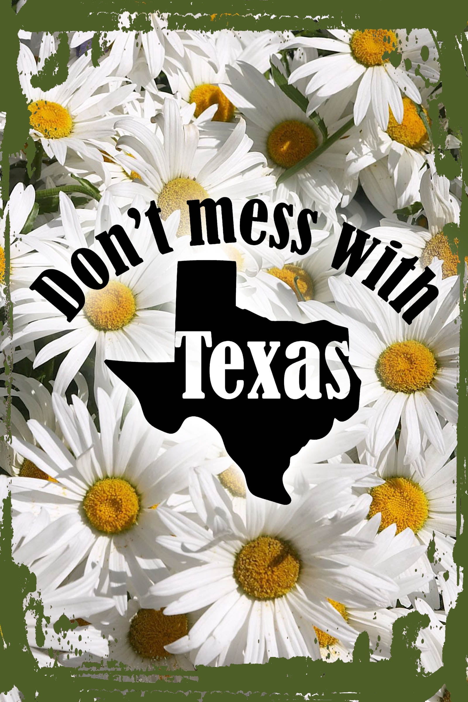 Daisy Flower Wall Art Donâ€™t mess with Texas lonestar state down south ...