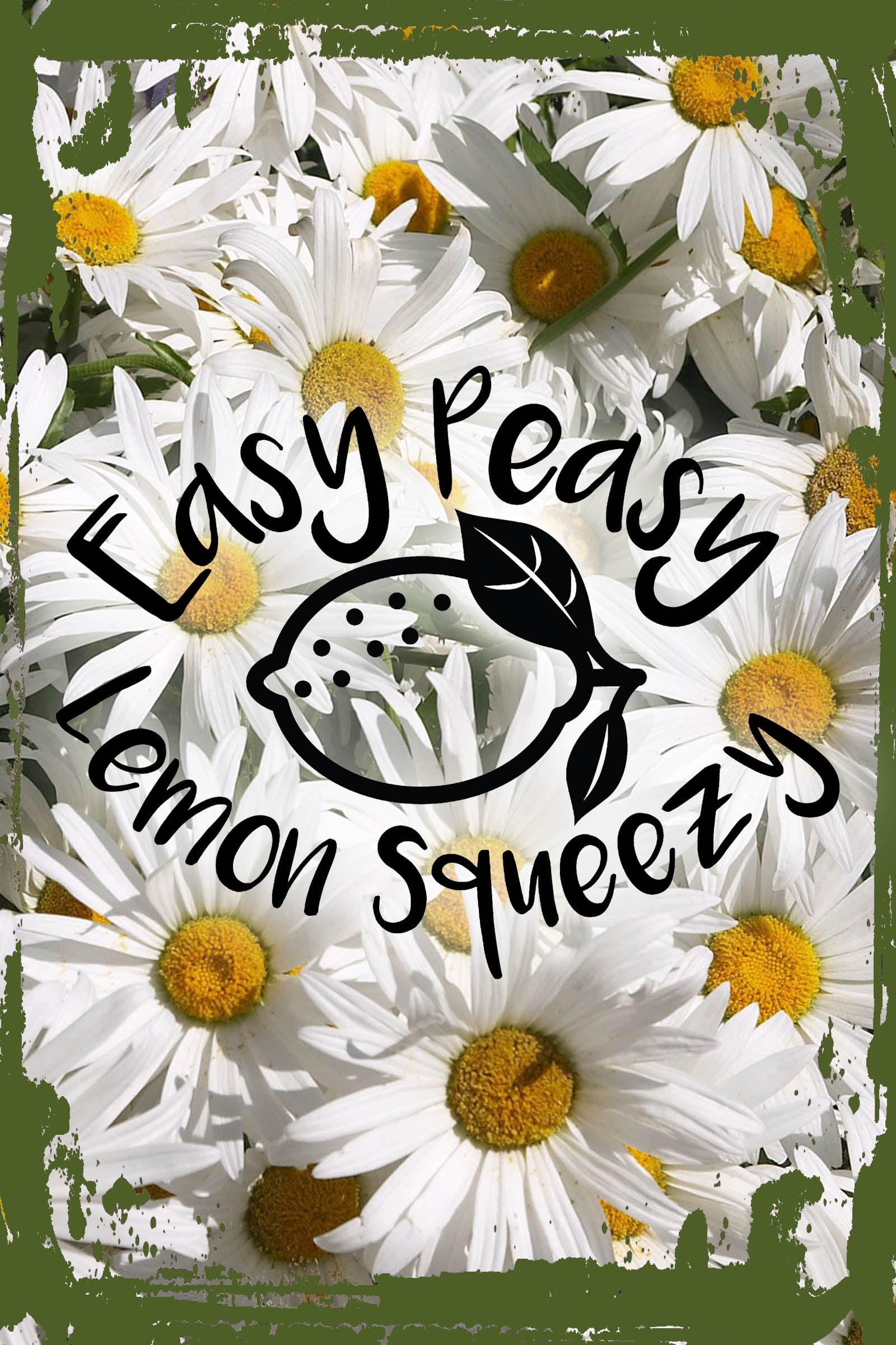 Daisy Flower Wall Art Easy Peasy Lemon Squeezy Fruit Sayings Hanging ...