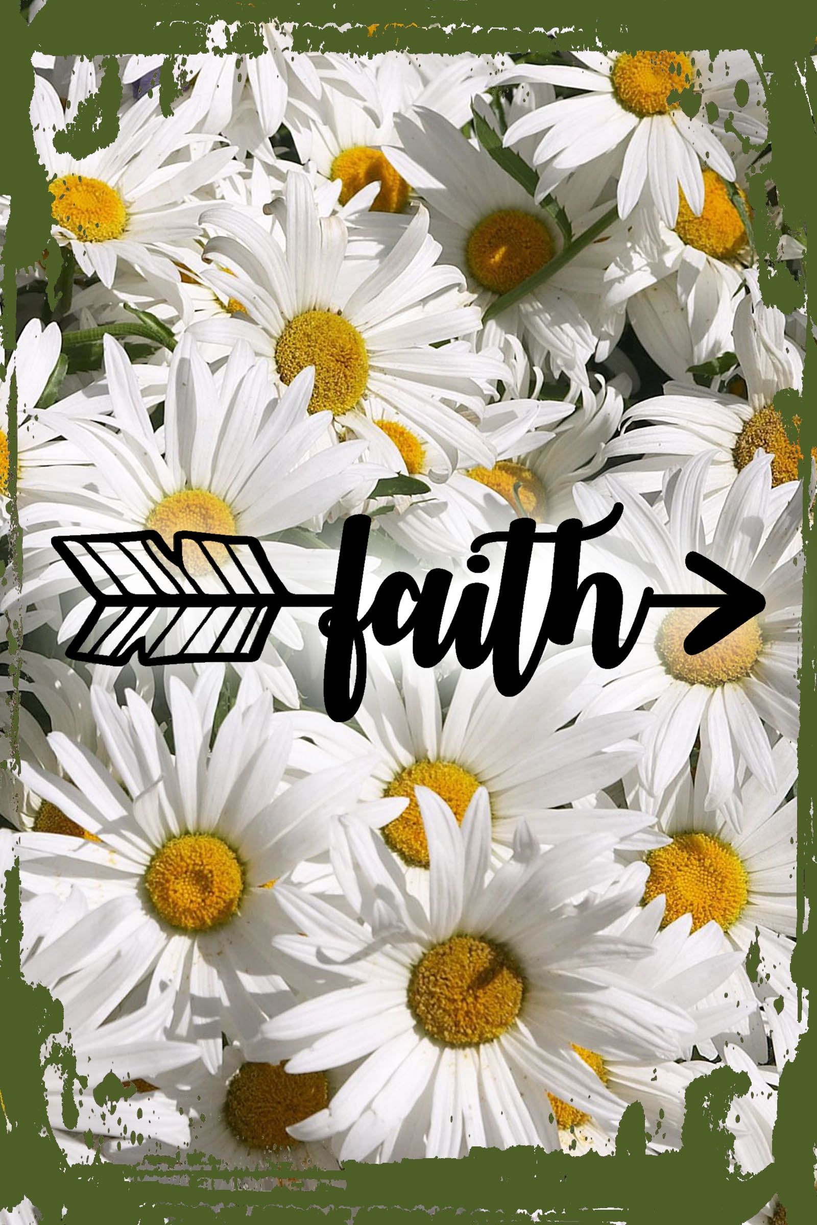 Daisy Flower Wall Art Faith Arrow Jesus Christian Bible God Cute Font ...