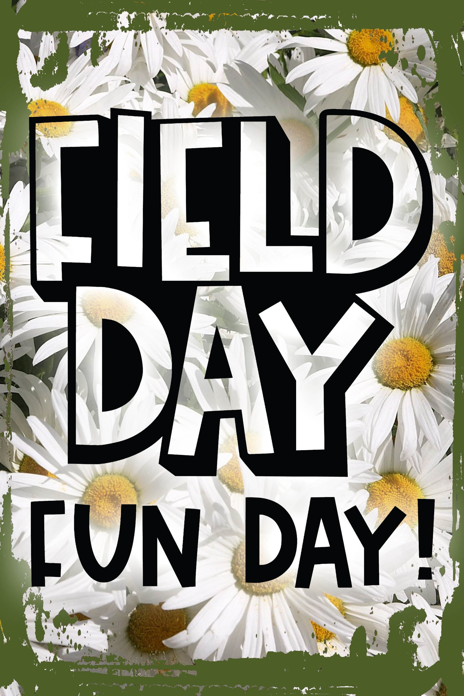 Daisy Flower Wall Art Field day fun day! School kids play outside event ...
