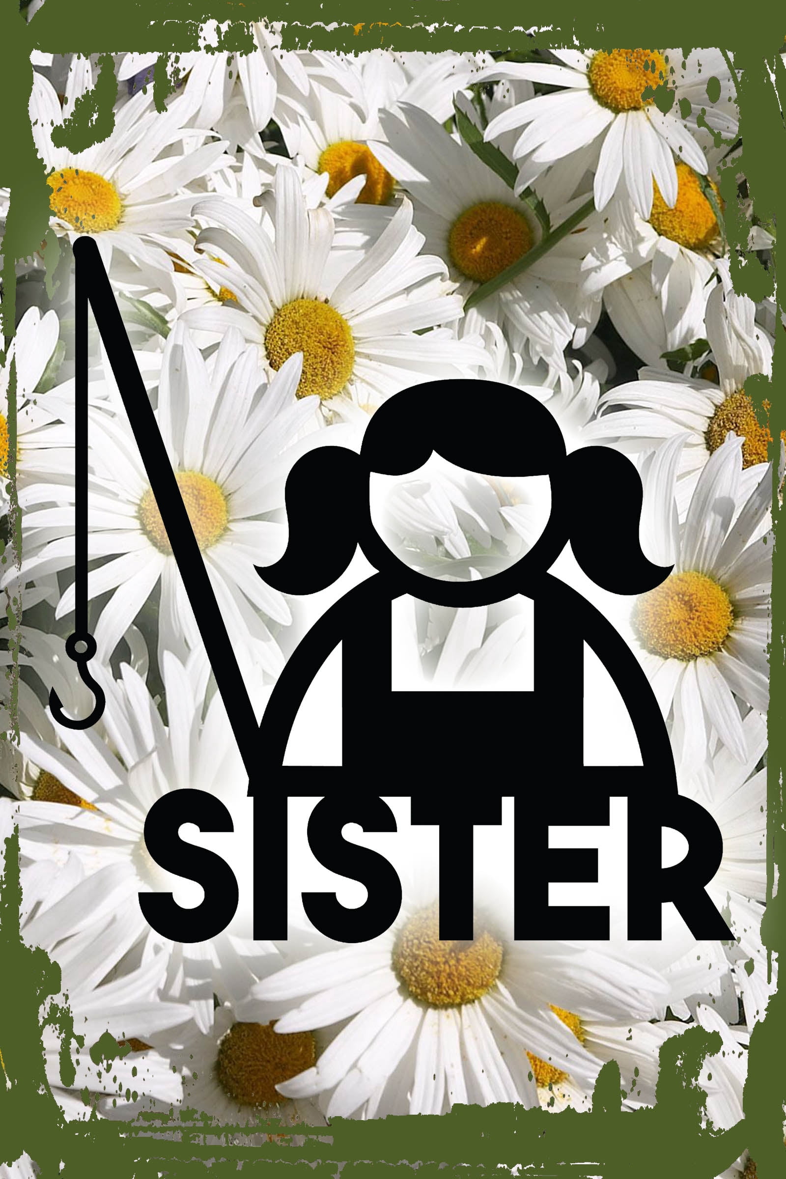 Daisy Flower Wall Art Fisherman sister sibling family river fishing ...