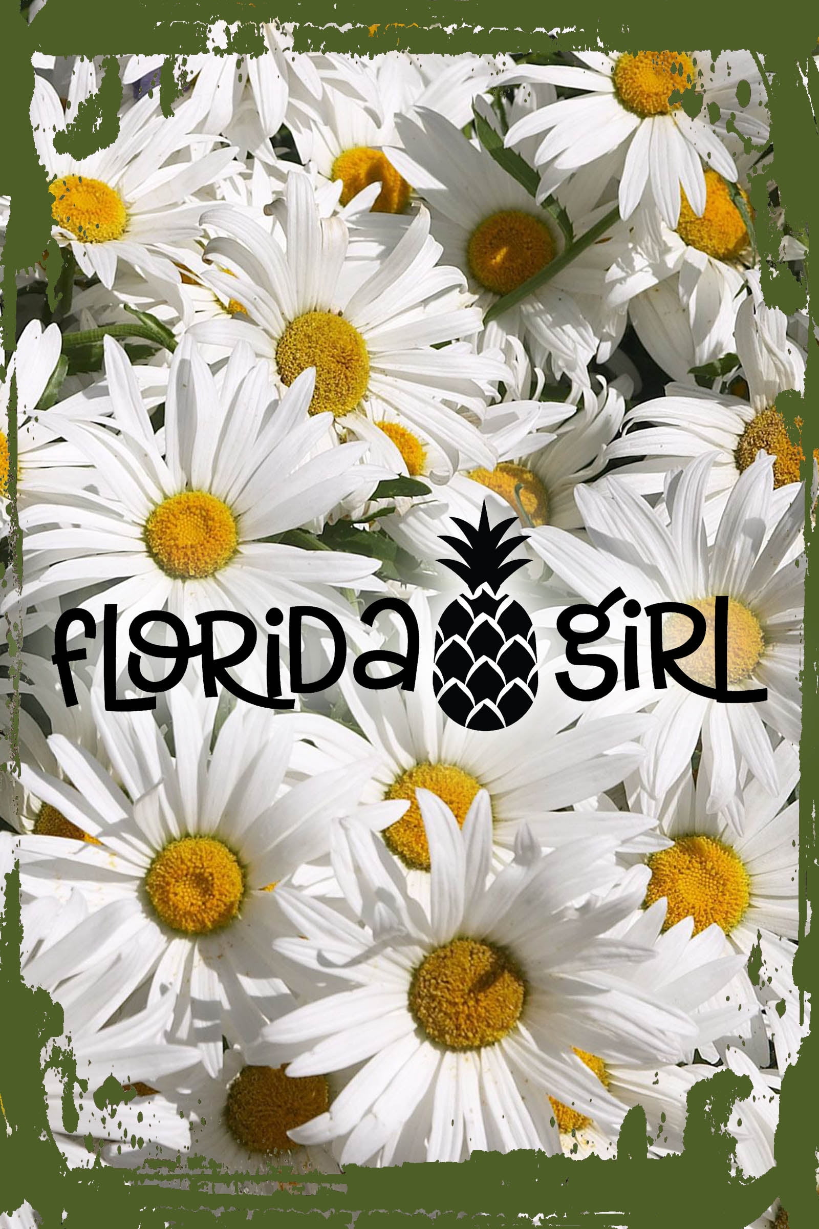 Daisy Flower Wall Art Florida girl pineapple sunshine home beach tan ...