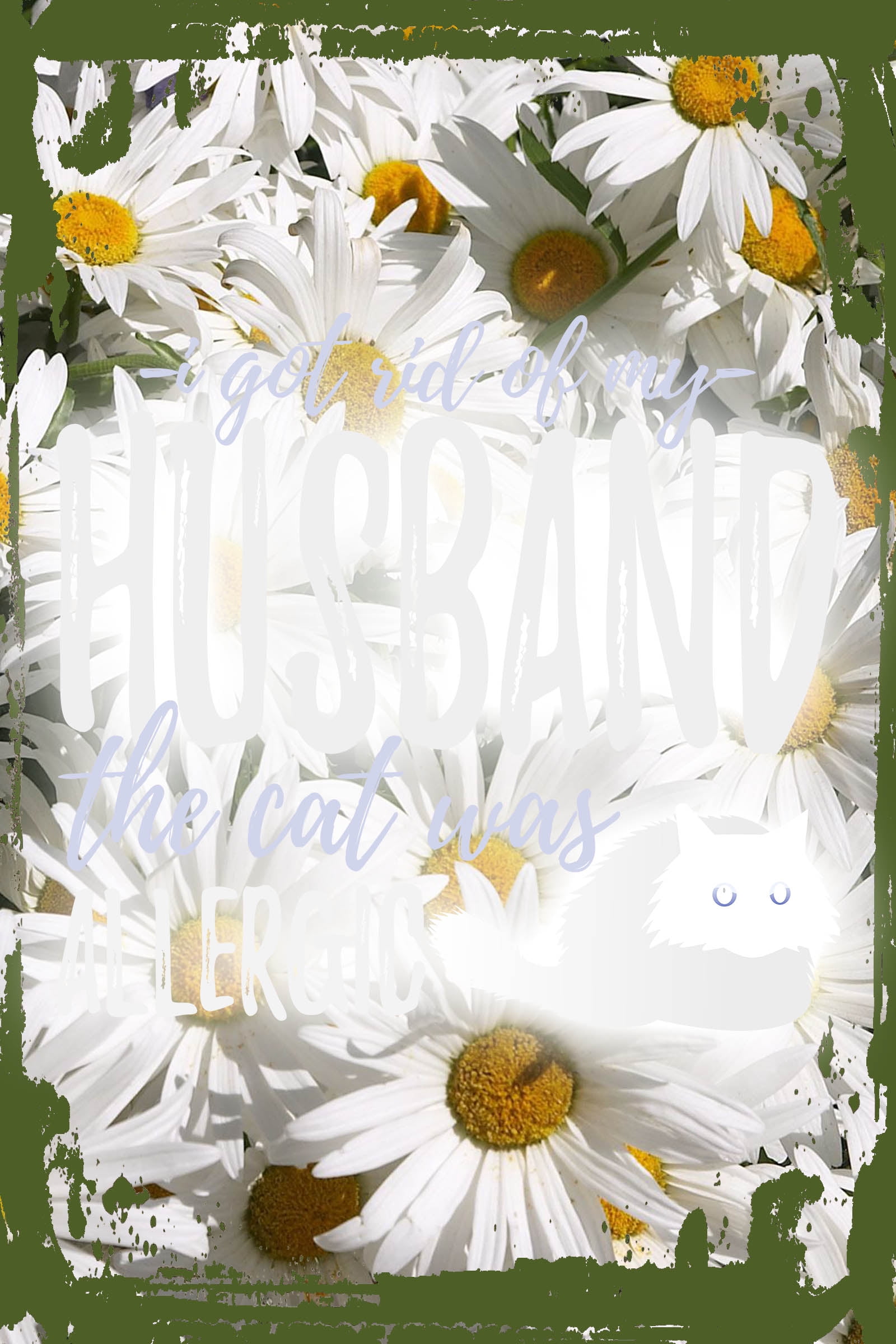 Daisy Flower Wall Art Got Rid of My Husband Cat Was Allergic Funny ...
