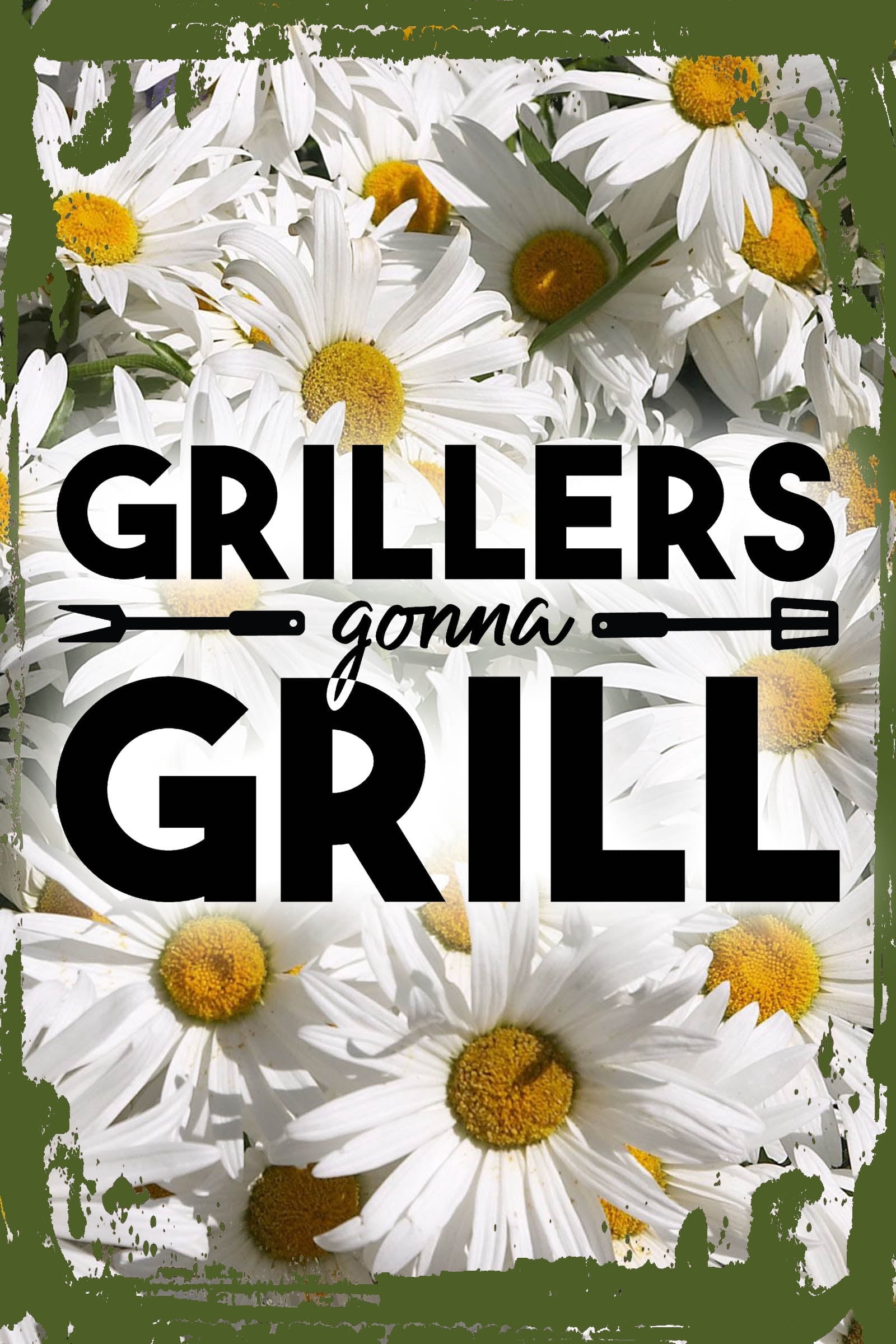 Daisy Flower Wall Art Grillers gonna grill caps funny cook food bbq Tin ...