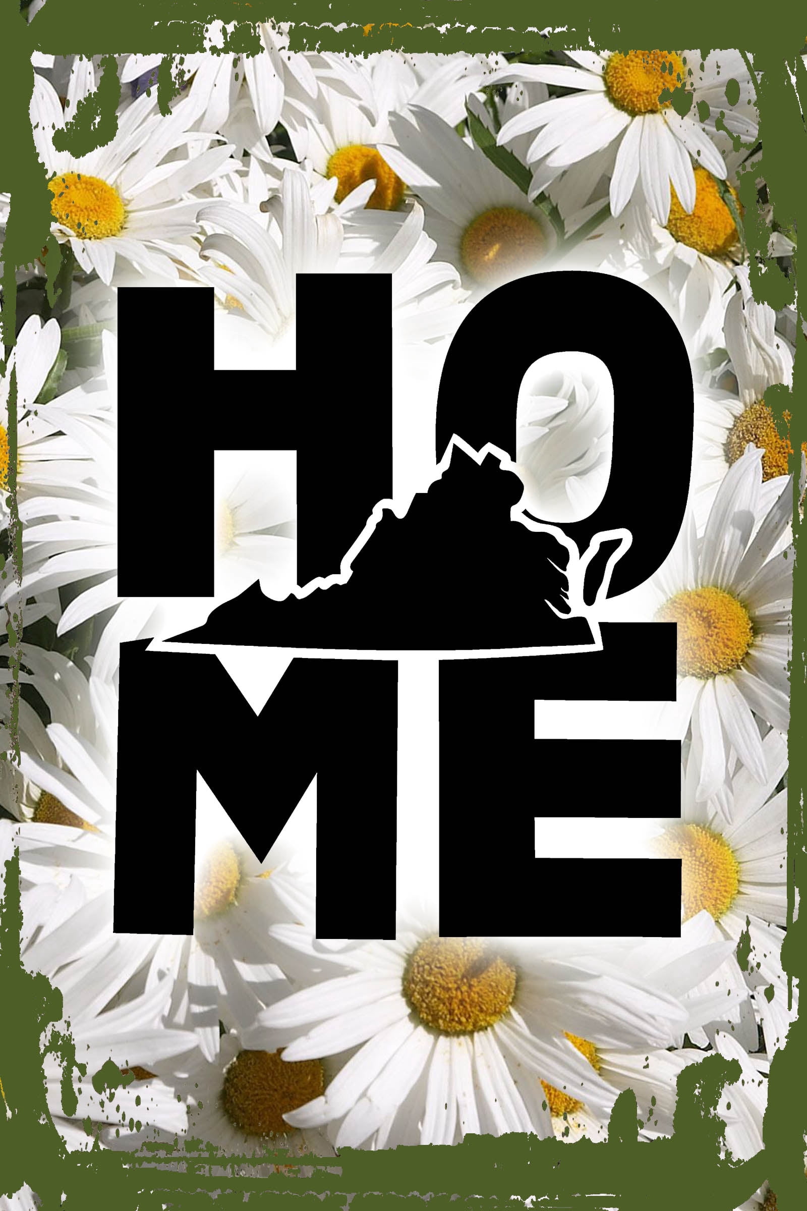 Daisy Flower Wall Art Home Virginia caps hometown united states native ...