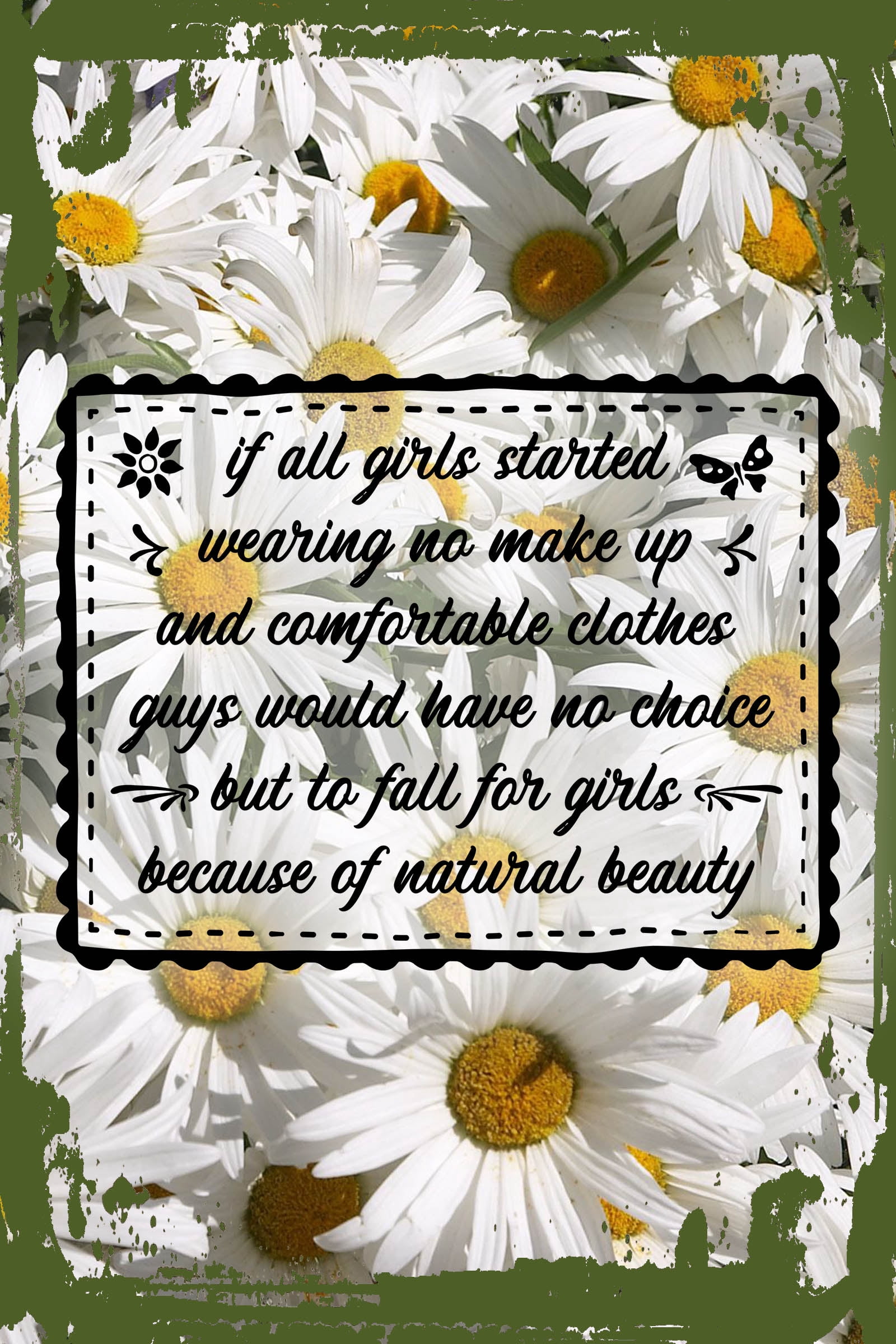 Daisy Flower Wall Art If girls wear no maup and comfortable clothes ...