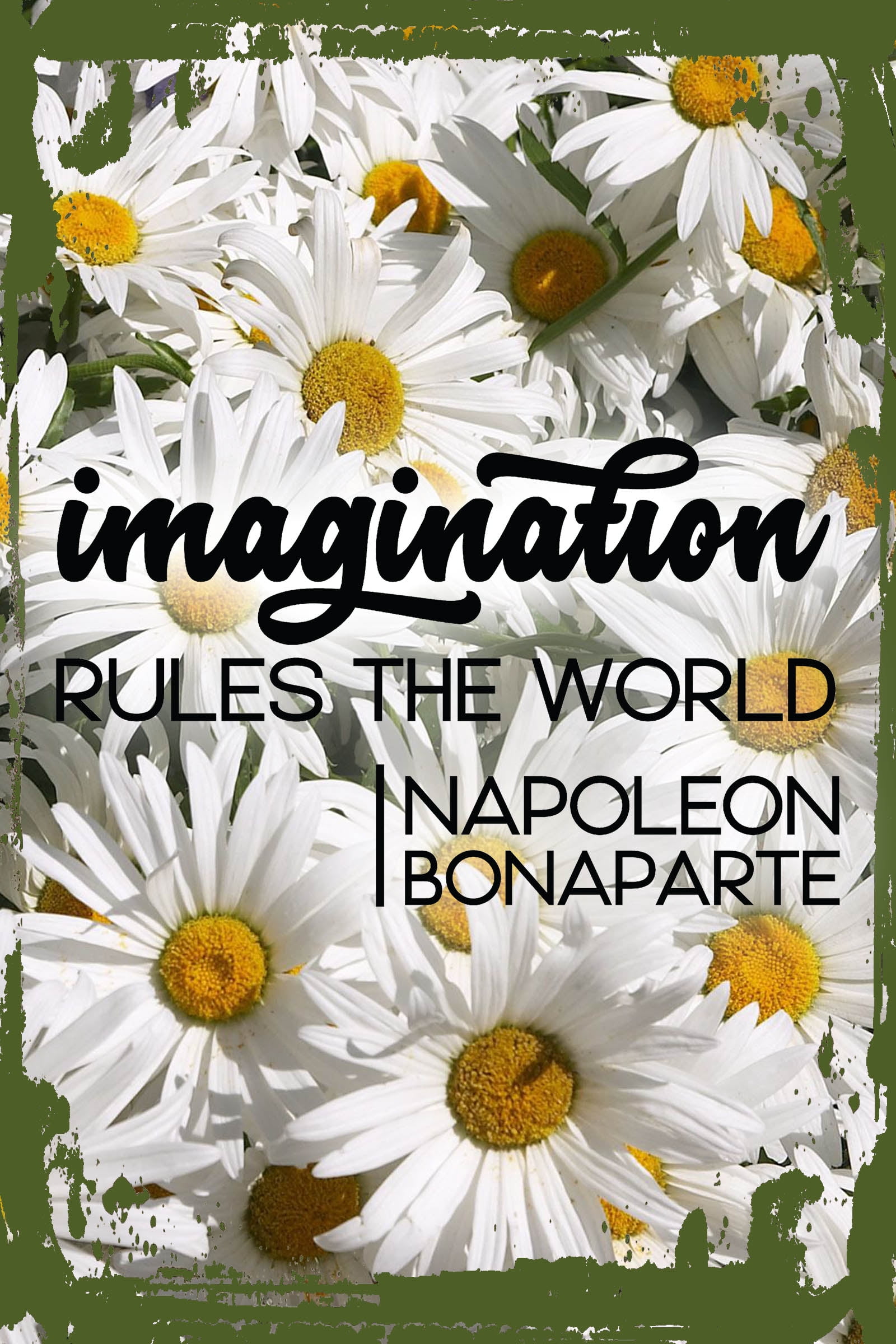Daisy Flower Wall Art Imagination rules the world Napoleon Bonaparte ...