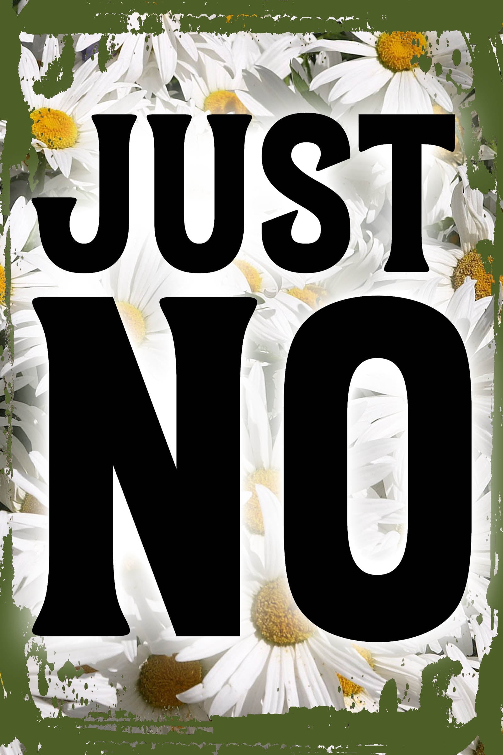 Daisy Flower Wall Art Just no caps pessimist negative nancy unhappy bad ...