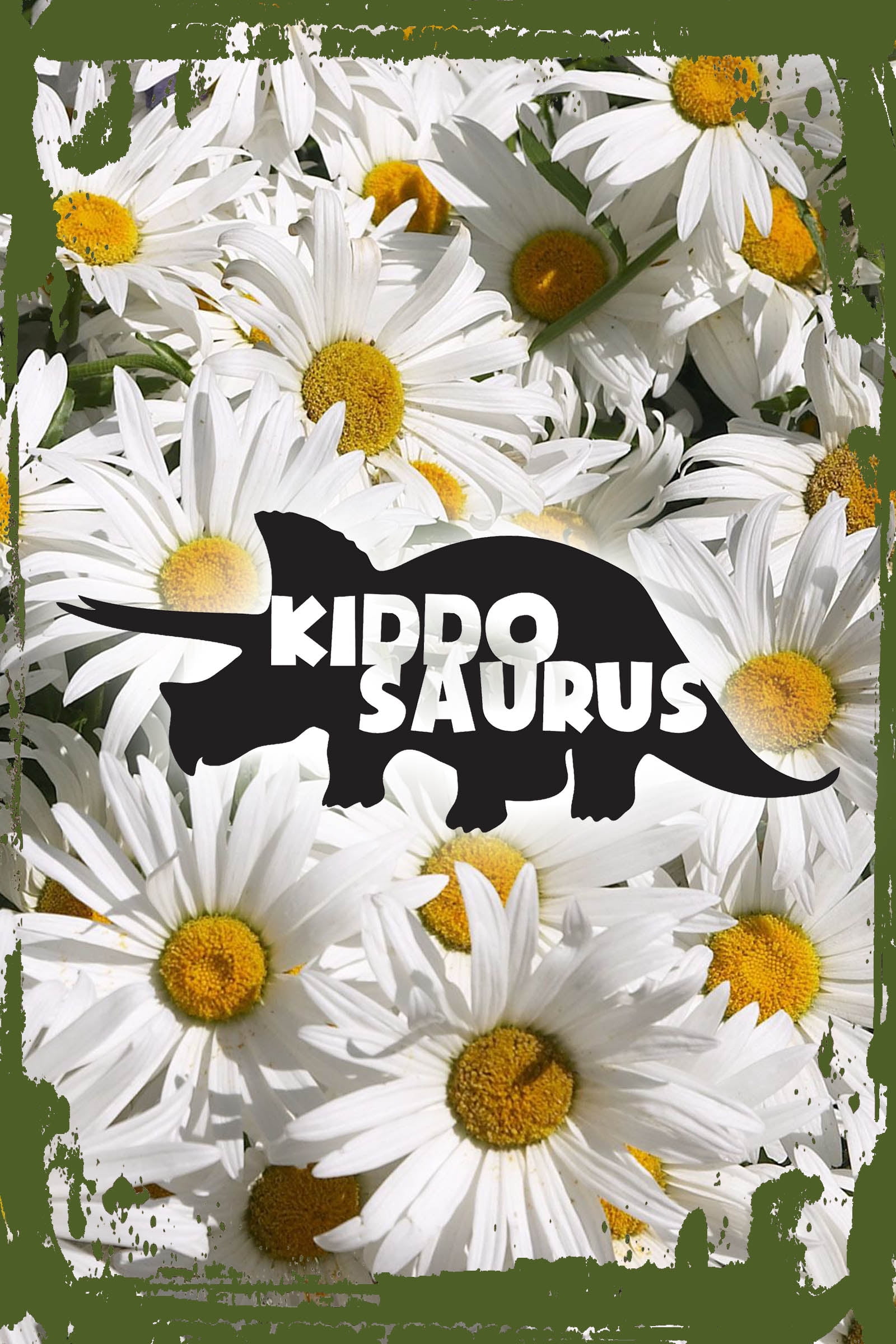 Daisy Flower Wall Art Kiddosaurus bold dinosaur family triceratops Hanging Wall Sign 8 x 12 ...