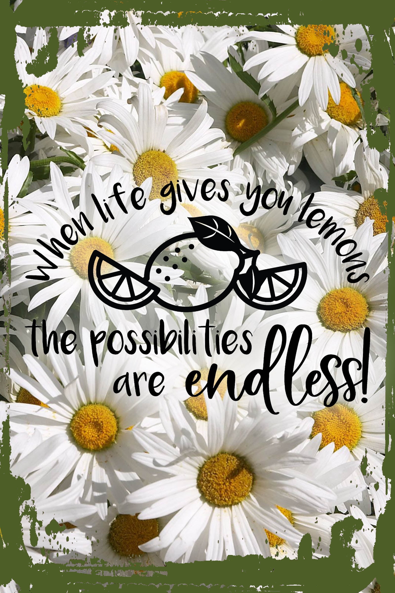 Daisy Flower Wall Art Life Gives You Lemons Possibilites Are Endless ...